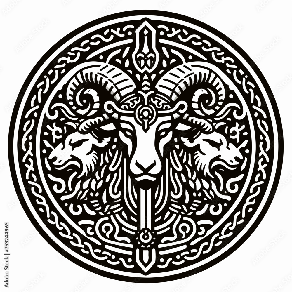 Baldr Balder or Baldur Norse God vector logo icon tattoo sticker. Stock ...