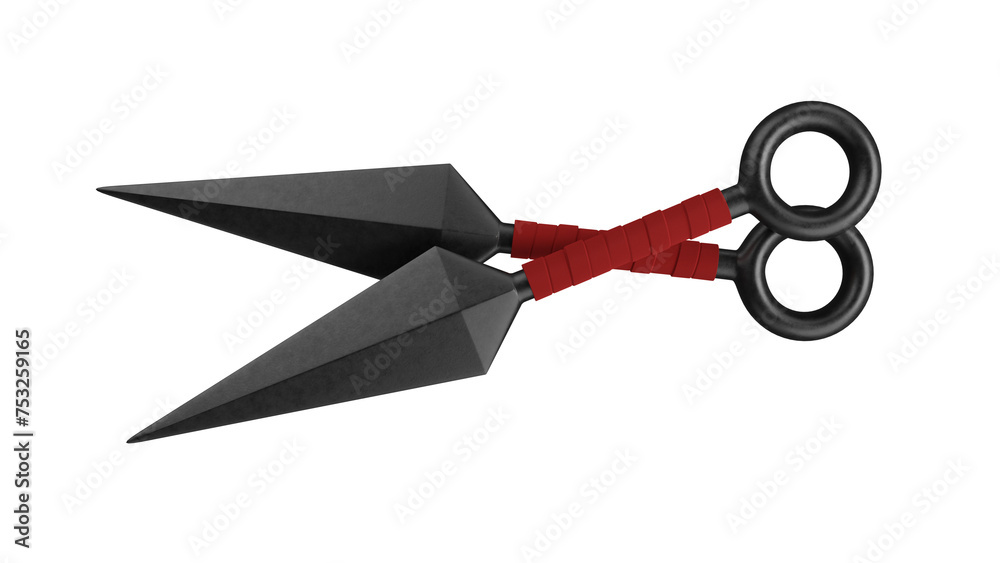 Crossed kunai ninja weapon isolated on transparent and white background ...
