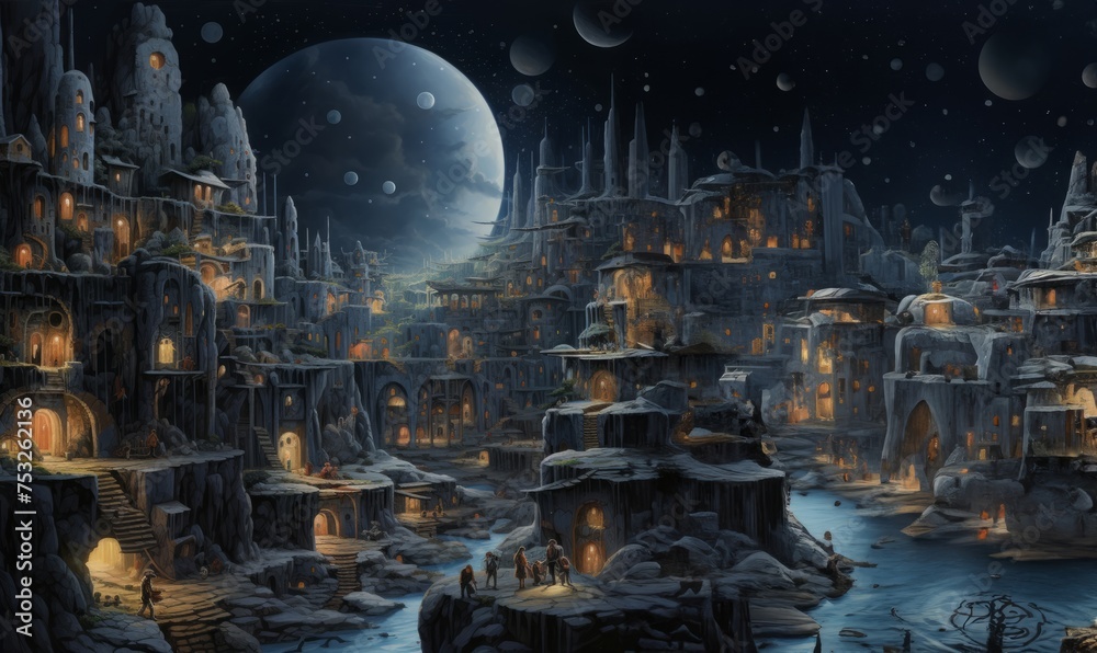 In the vast expanse of space, mysterious alien structures rise from the ...