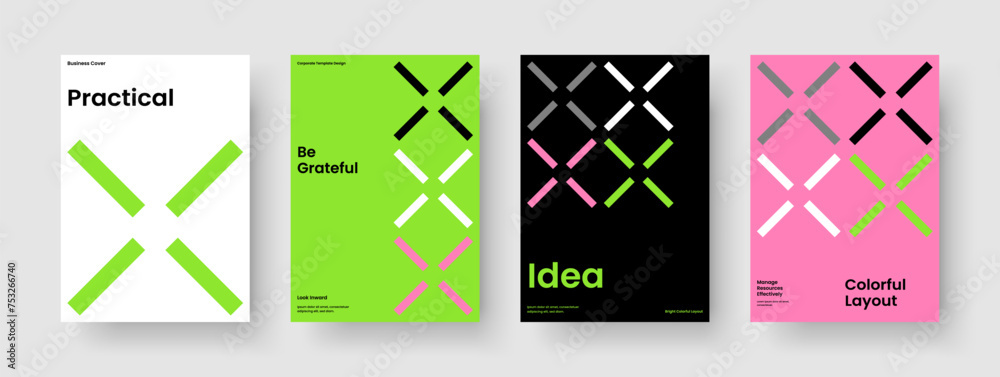 Geometric Book Cover Template. Isolated Poster Design. Creative Report ...