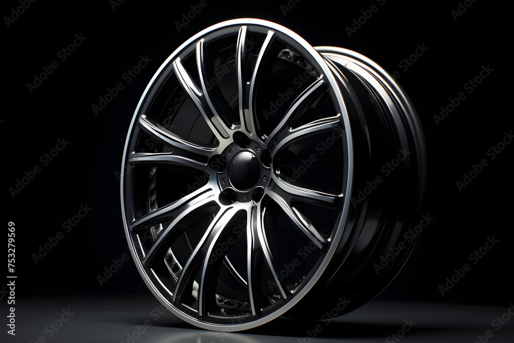 product photo of a car rim, car rim product photo, cool car rim, steel ...