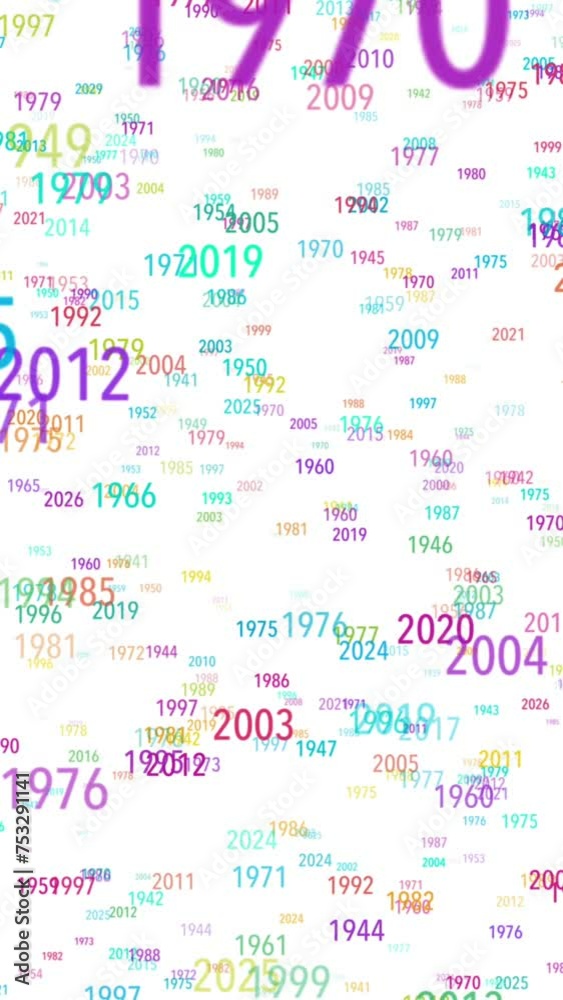 Vidéo Stock Colorful year digits floating and soaring through the air ...