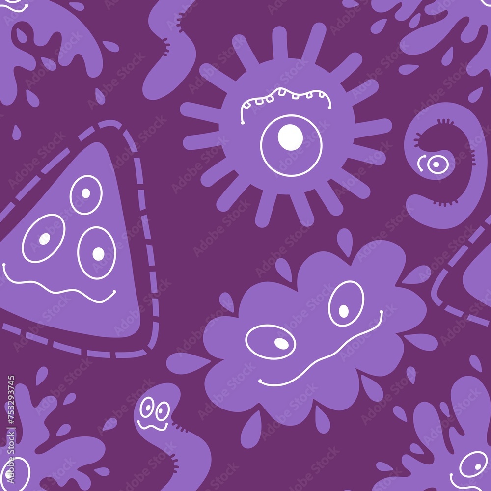 Cartoon monsters seamless emoticons aliens pattern for kids clothes ...