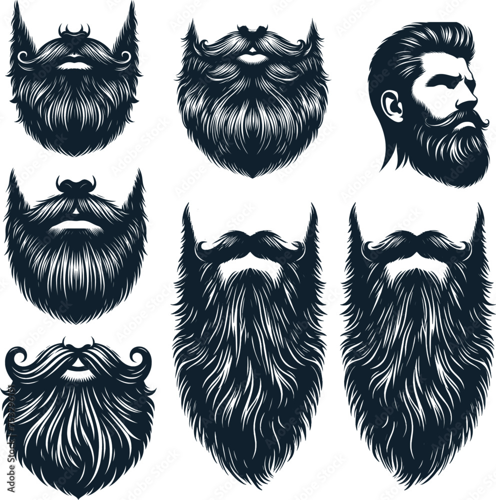 Beard SVG Bundle, Mustache SVG bundle, Beard cut file, Beard clipart ...