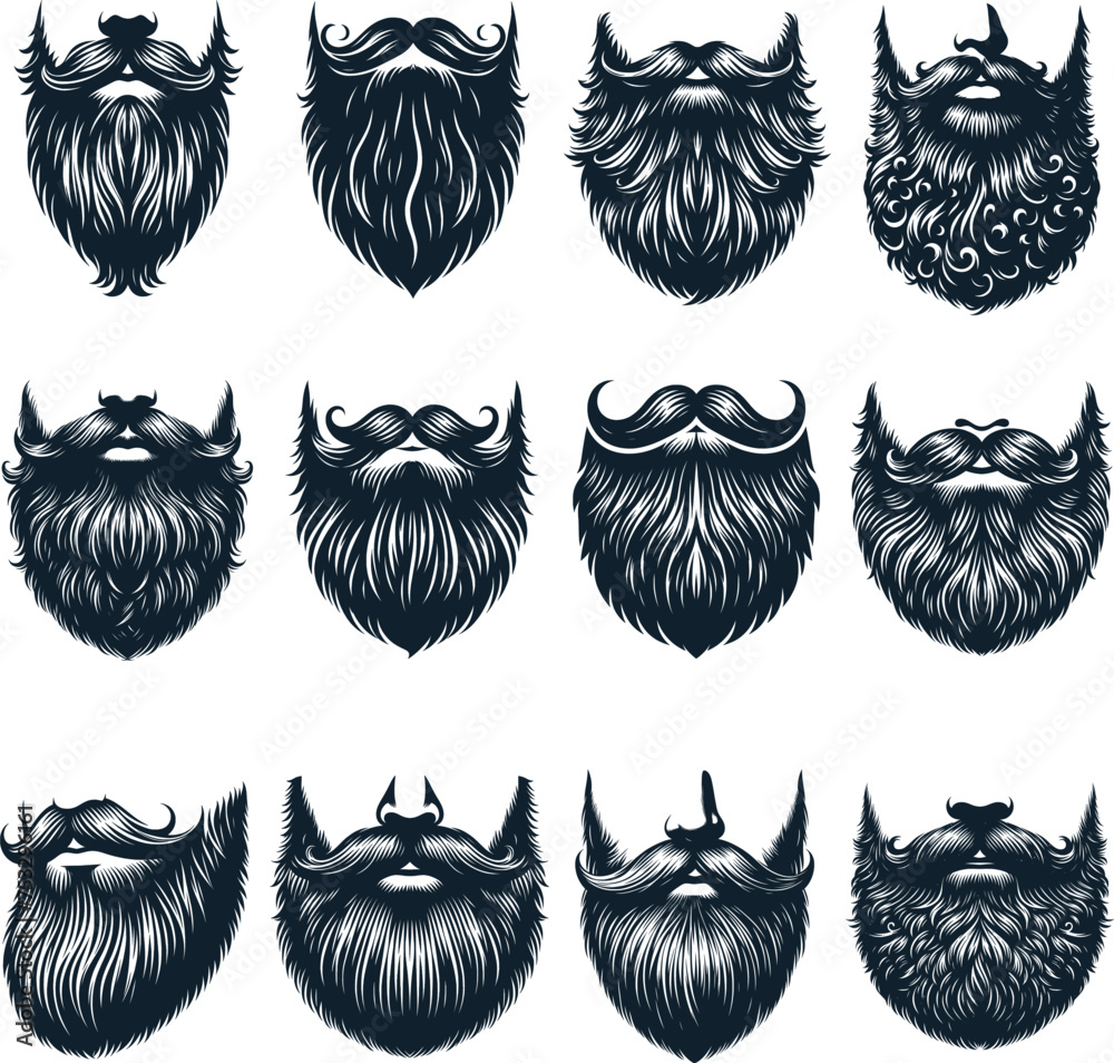 Beard SVG Bundle, Mustache SVG bundle, Beard cut file, Beard clipart ...