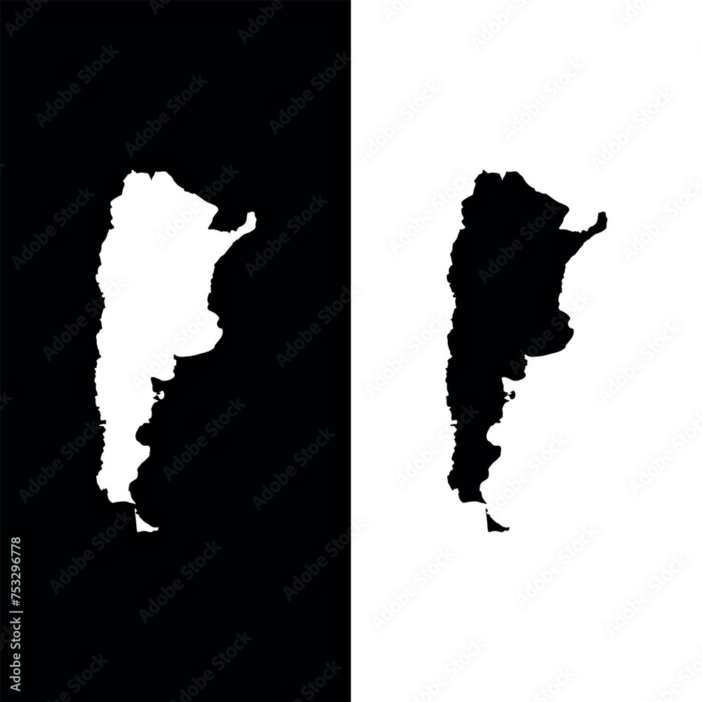Vetor de Argentina Map. Argentine Country Map. Argentinian Black and ...