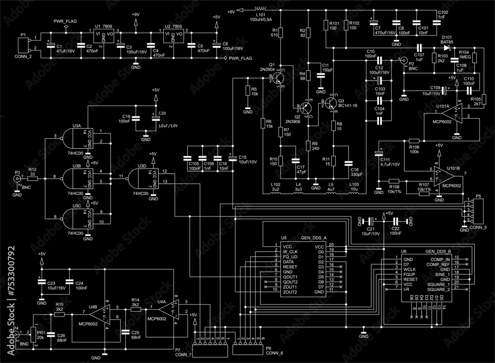 Schematic diagram of electronic device. Vector drawing electrical ...