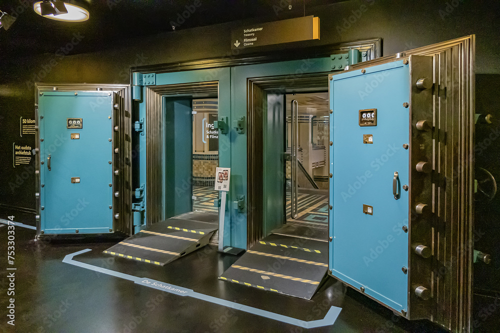 Interior of City Archives of Amsterdam (Stadsarchief Amsterdam), stores ...