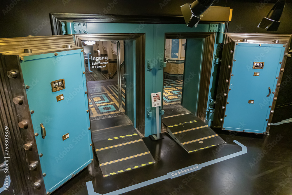 Interior of City Archives of Amsterdam (Stadsarchief Amsterdam), stores ...