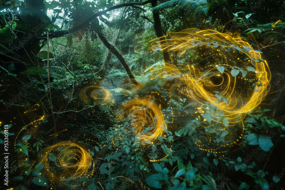 an outdoor educational experience enhanced with a digital overlay of ...