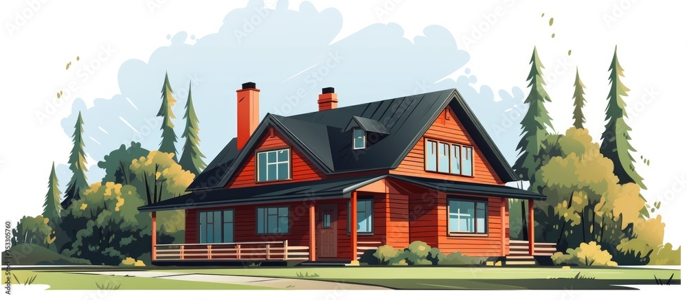 House 2d illustration with transparent background and high quality ...