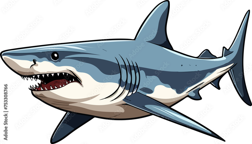 shark illustration isolated on transparent background. Stock ...