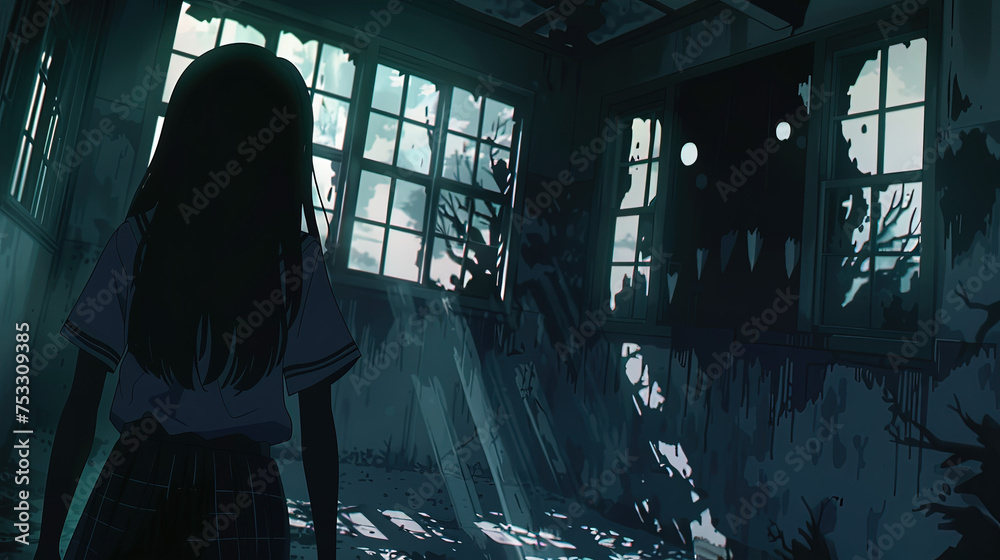 anime manga horror scene, digital illustration wallpaper, horror ...