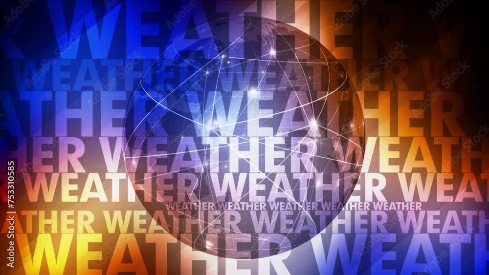 Global weather forecast and latest information displayed on world globe ...