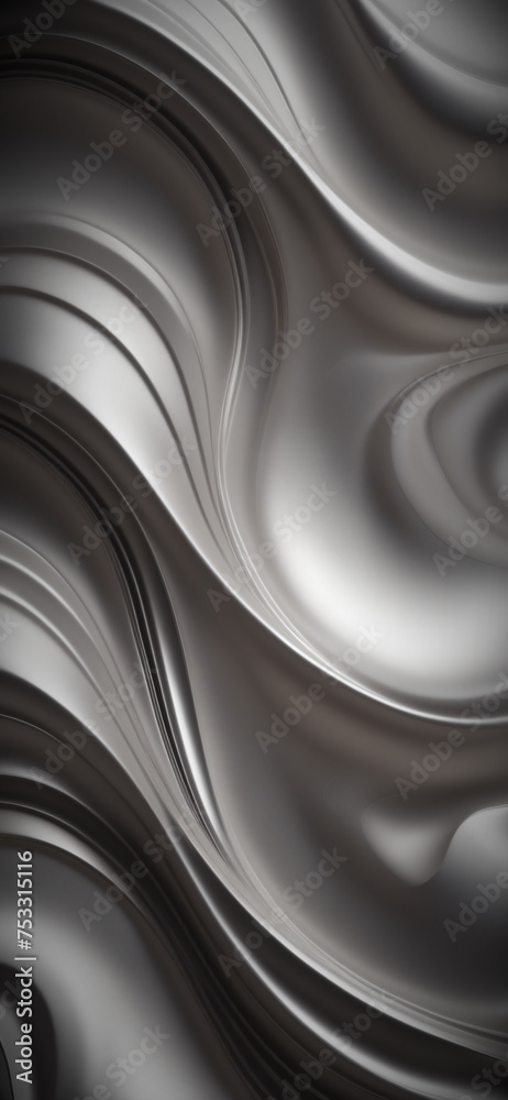 Abstract background in silver colors made of curved metal strips and ...