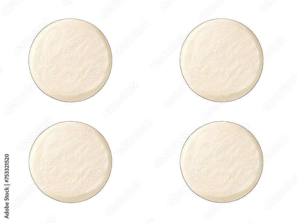 Set of ivory blank round circle isolated on transparent background ...