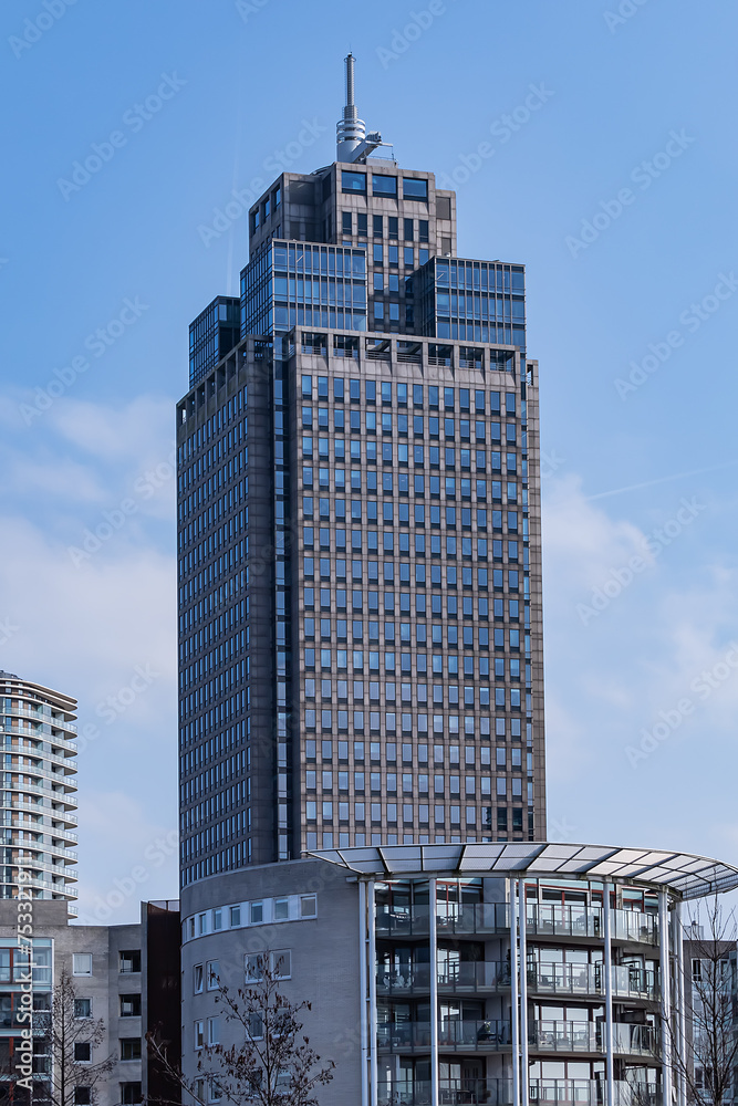 High-rise Business Building along the Amstel river at Amstelplein ...