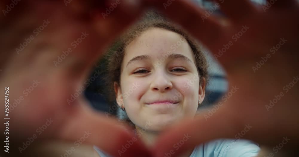 Portrait child happy beautiful teenage girl, wearing delightful smile ...
