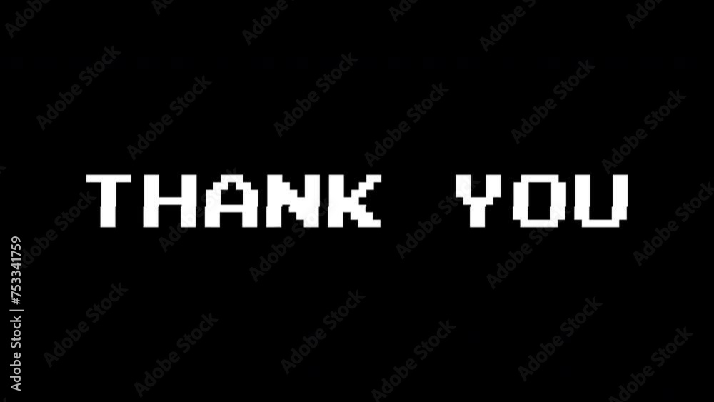 Thank You text animation with a glitch effect. Cyberpunk text with an ...