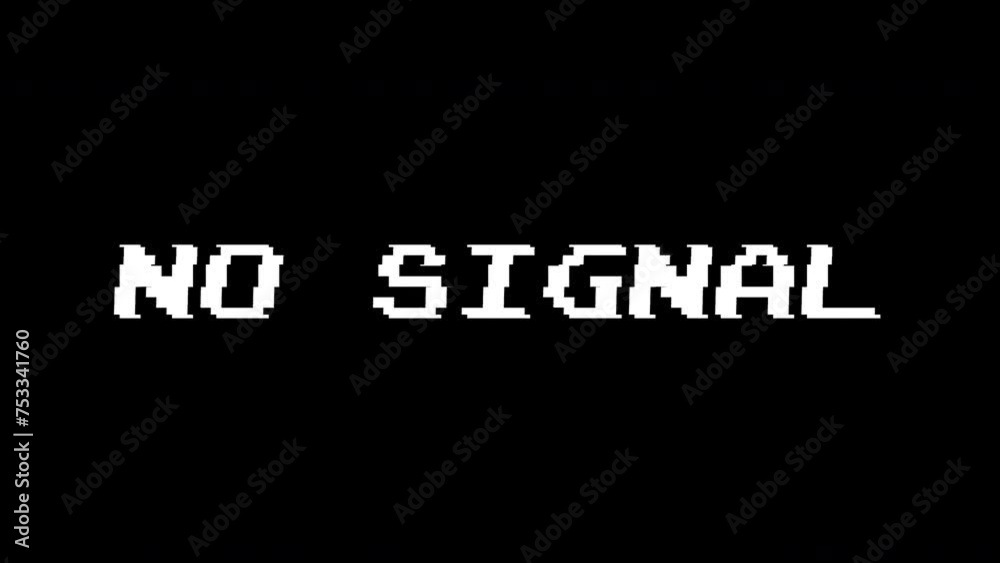 No Signal text animation with a glitch effect. Cyberpunk text with an ...