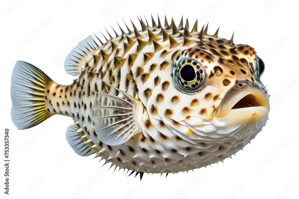 Pufferfish, high quality stock photo, full body view, isolated against ...