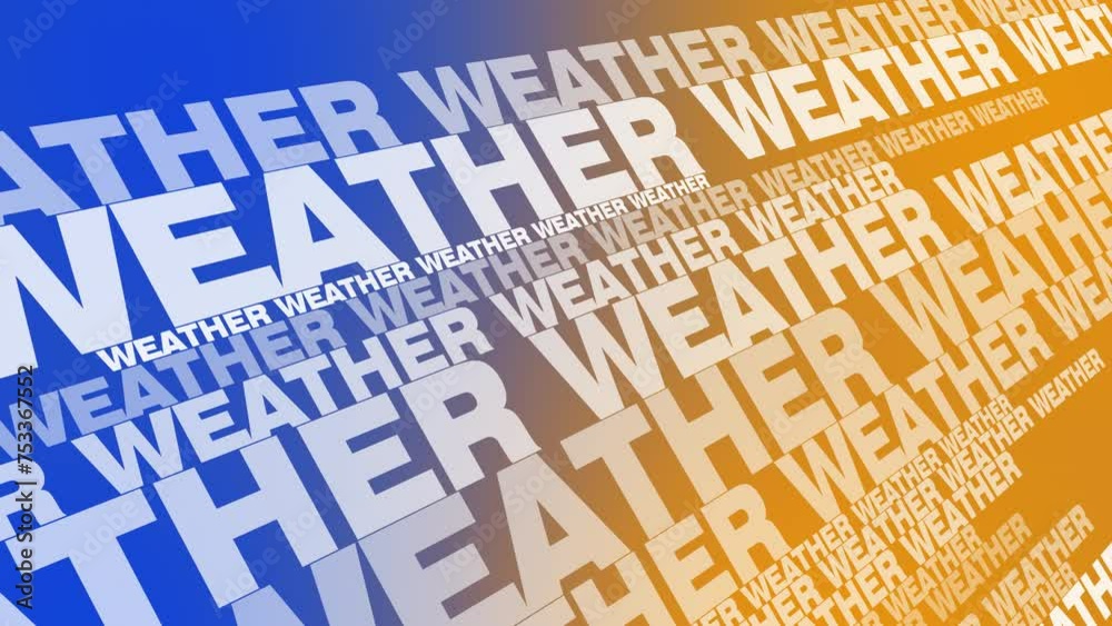 Vidéo Stock Backdrop of weather text on blue yellow background for ...