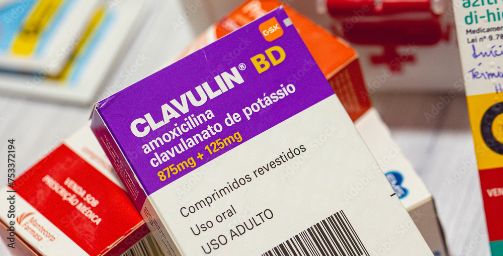 Medicamento Clavulin BD. Antibiótico. Amoxilina e clavulanato de ...