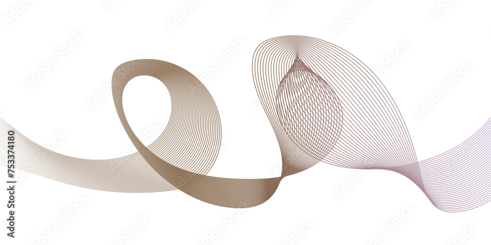 Abstract grey smooth element wavy modern curve lines on transparent ...