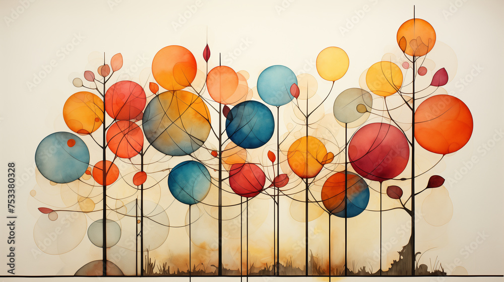 Translucent overlays enhance the warm-toned geometric shapes in an ...