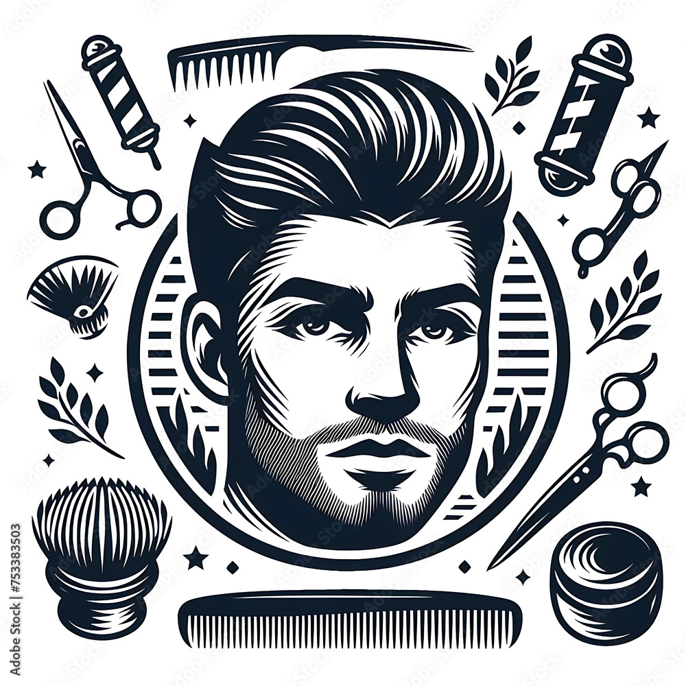 barber illustration ,haircutting barber illustration , fashion ... barber illustration ,haircutting barber illustration , fashion ...