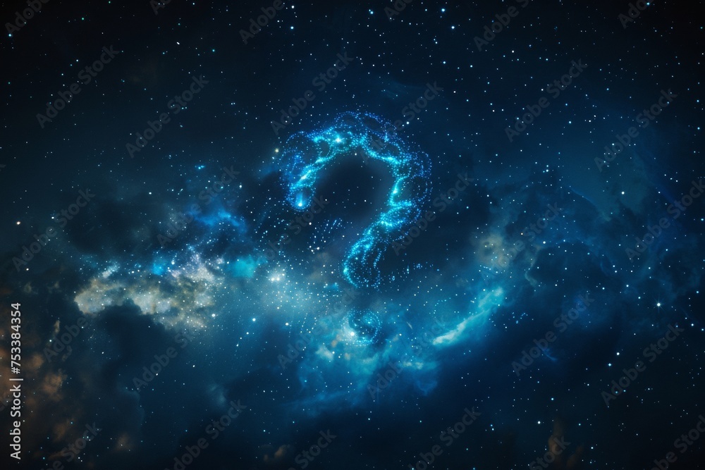 A mesmerizing nebula resembling a question mark in the deep cosmos ...
