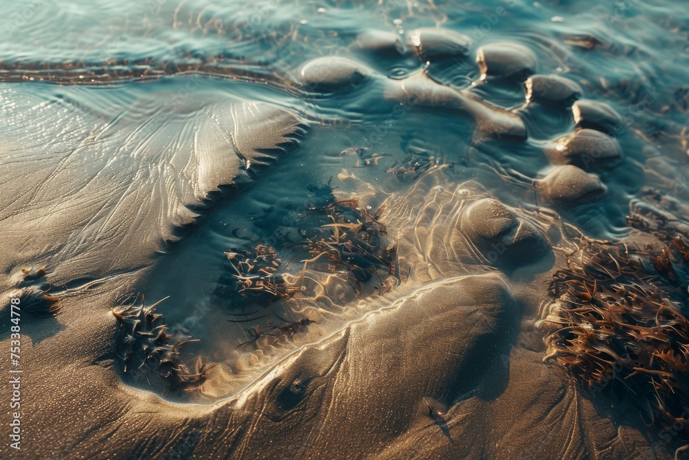 Ethereal patterns in sand with smooth lines and textures, resembling ...