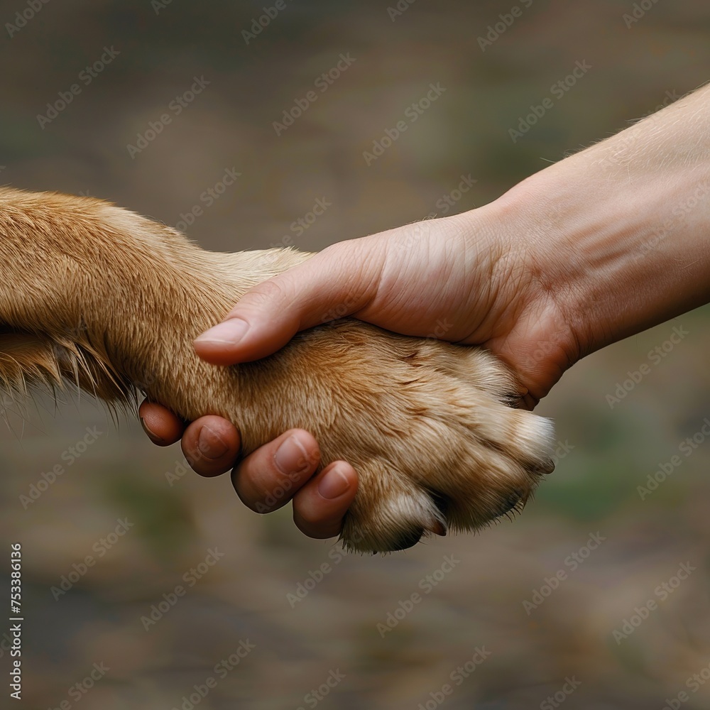 dog_paw_and_a_human_hand_handshake_high_resolution_ai_generative_image ...