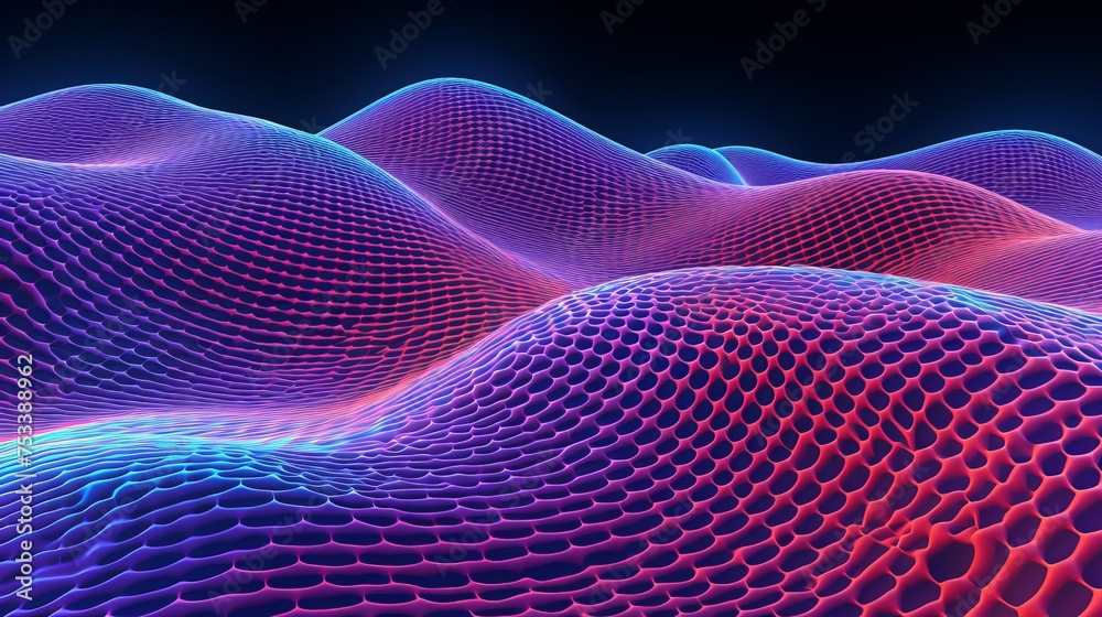 Interference and waves are illustrated in a digital raster ...