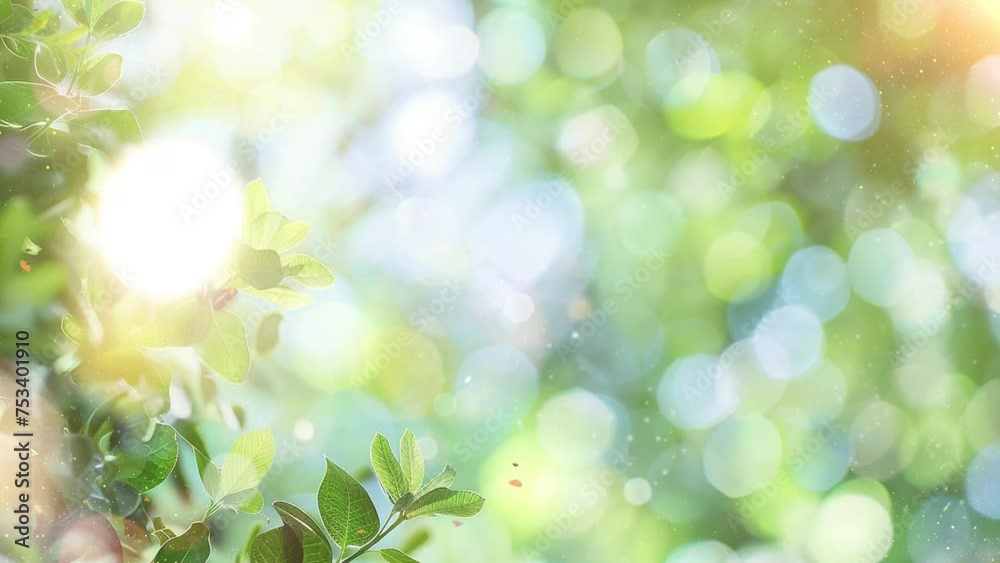 green leaves with blurred lights background. world environment day ...