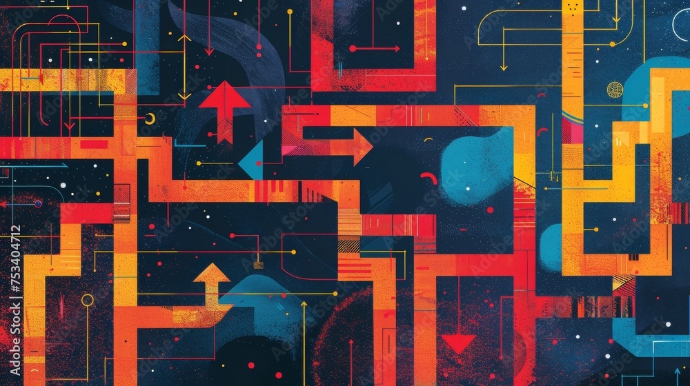 A mazelike illustration depicting the complexity of a value chain with ...