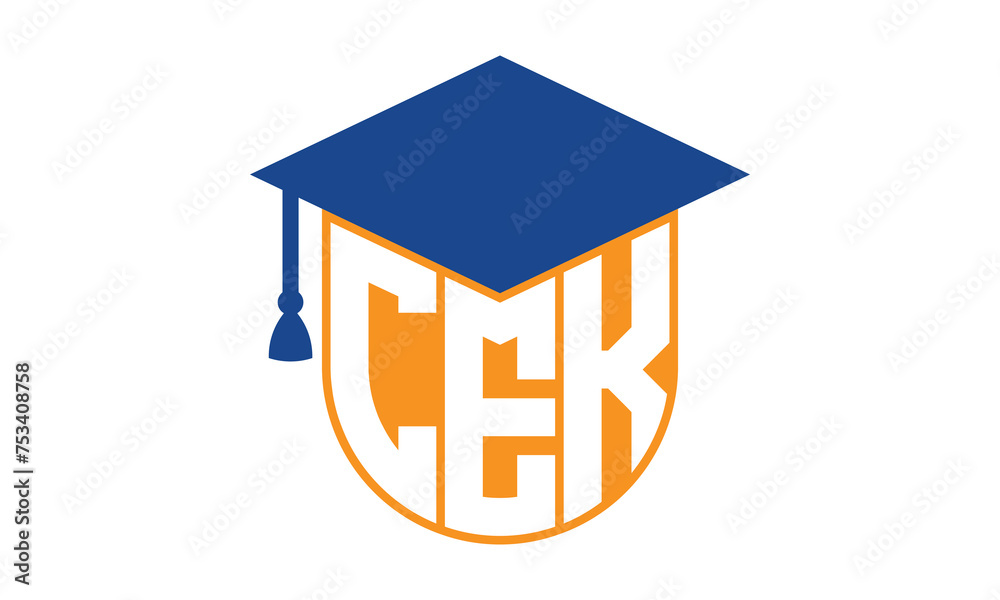 CEK initial letter academic logo design vector template. school college ...