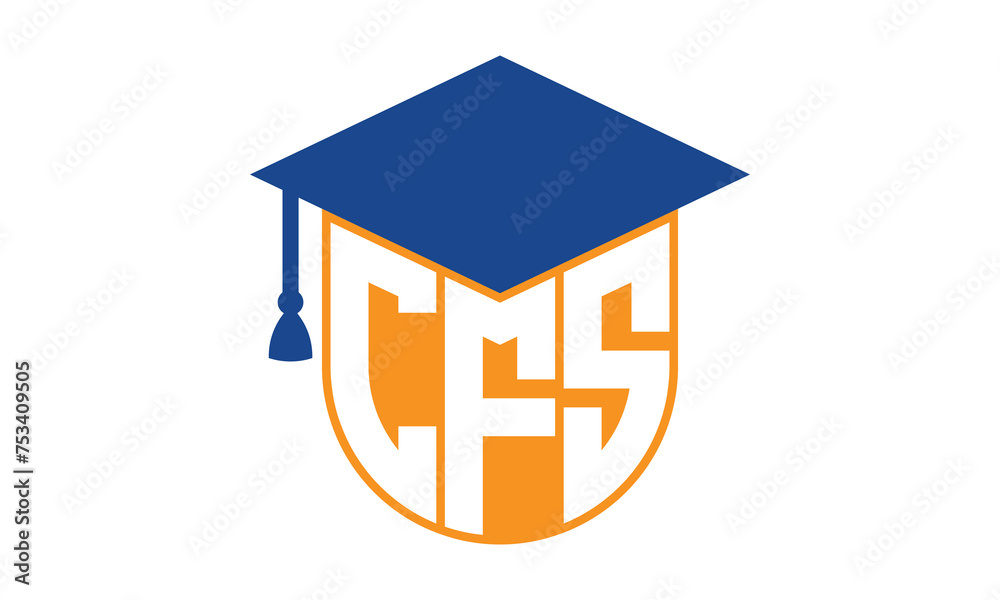 CFS initial letter academic logo design vector template. school college ...