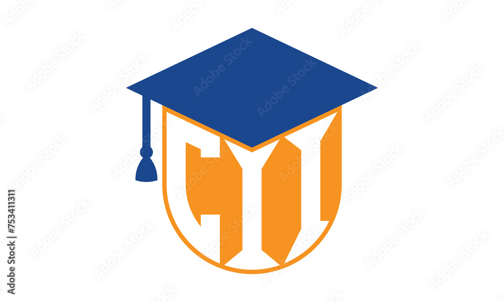 CII initial letter academic logo design vector template. school college ...
