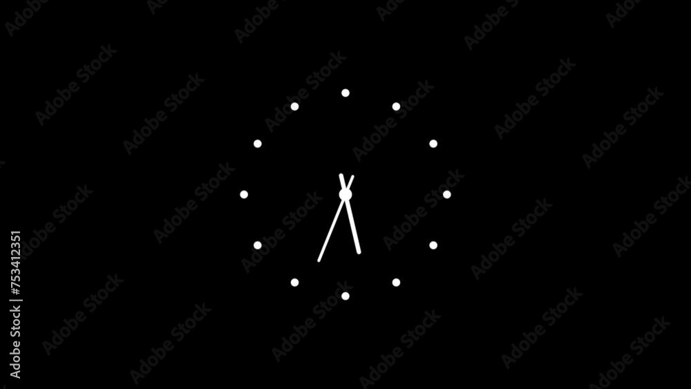 Analog Clock. Time Lapse Clock. Minimal Analog Clock Timer Animation ...