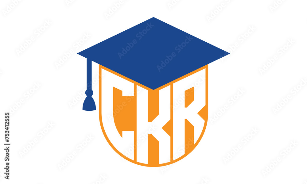 CKR initial letter academic logo design vector template. school college ...