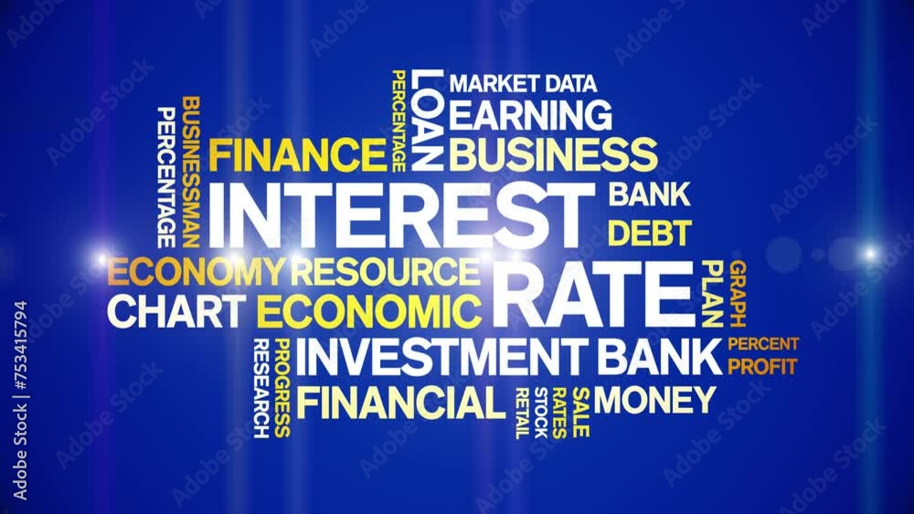 interest rate animated word cloud;text design animation tag kinetic ...