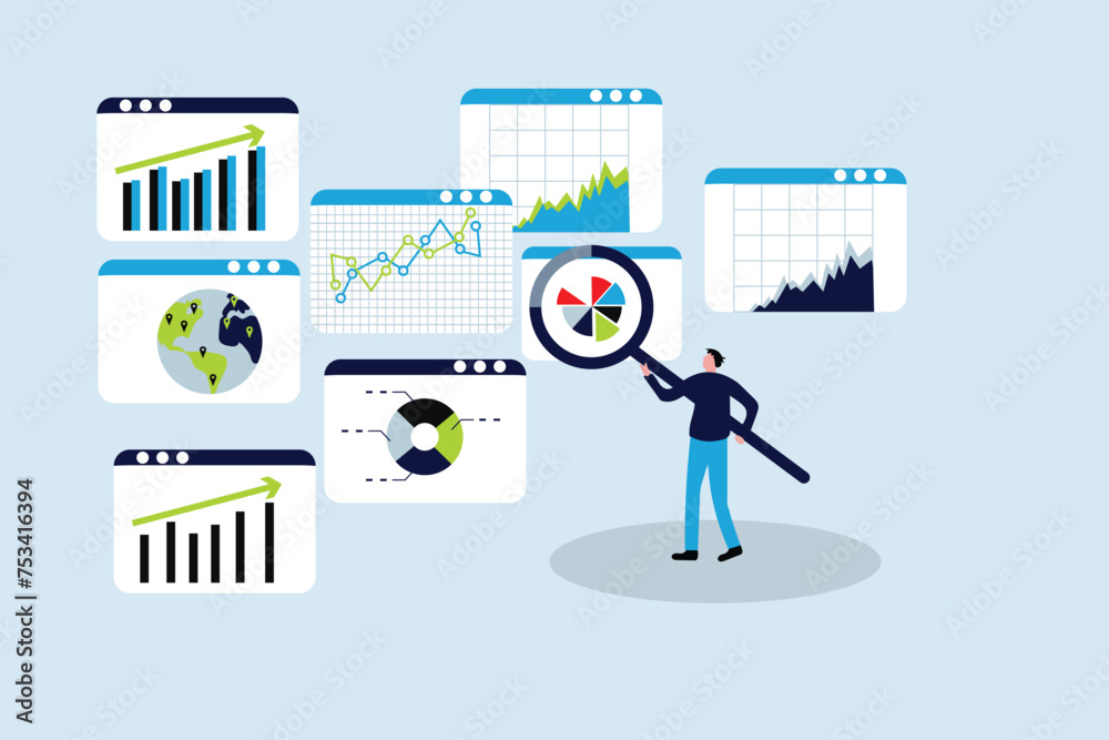 Analysis report research result, chart and diagram dashboard, financial ...