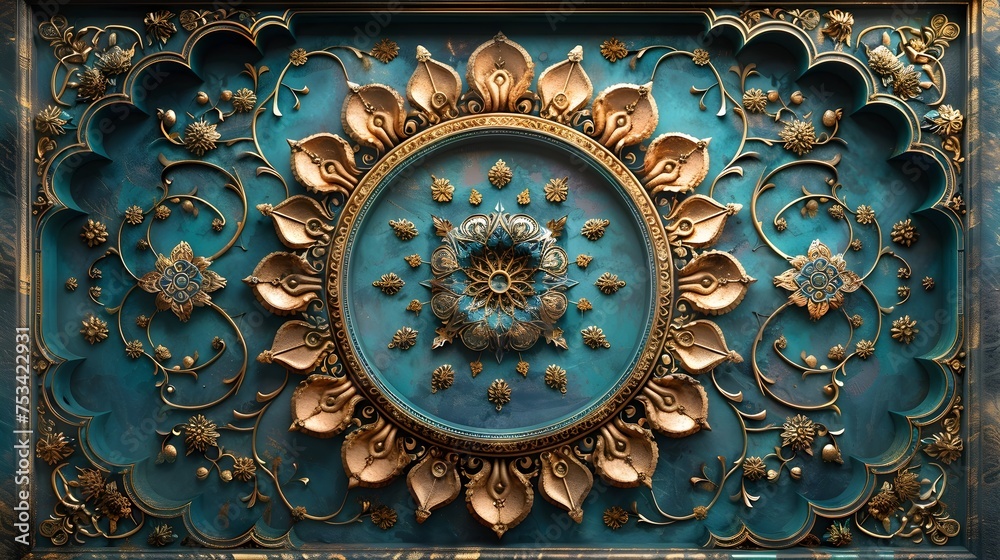 Ornate Blue and Gold 3D Wall Panels, To provide a high-quality ...