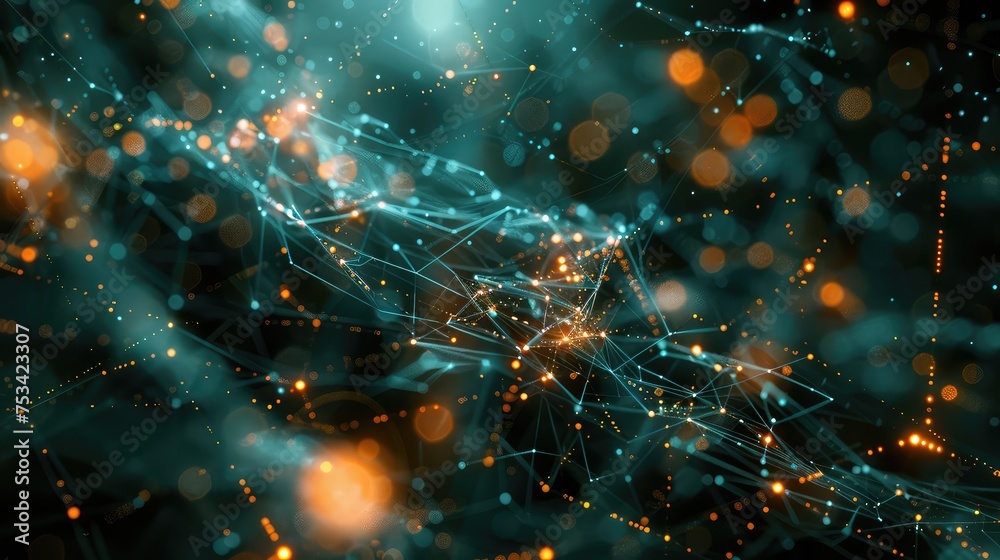 Big data visualization AI artificial inteligence, network, large ...