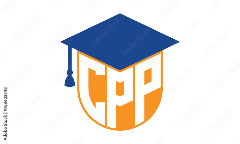 CPP initial letter academic logo design vector template. school college ...
