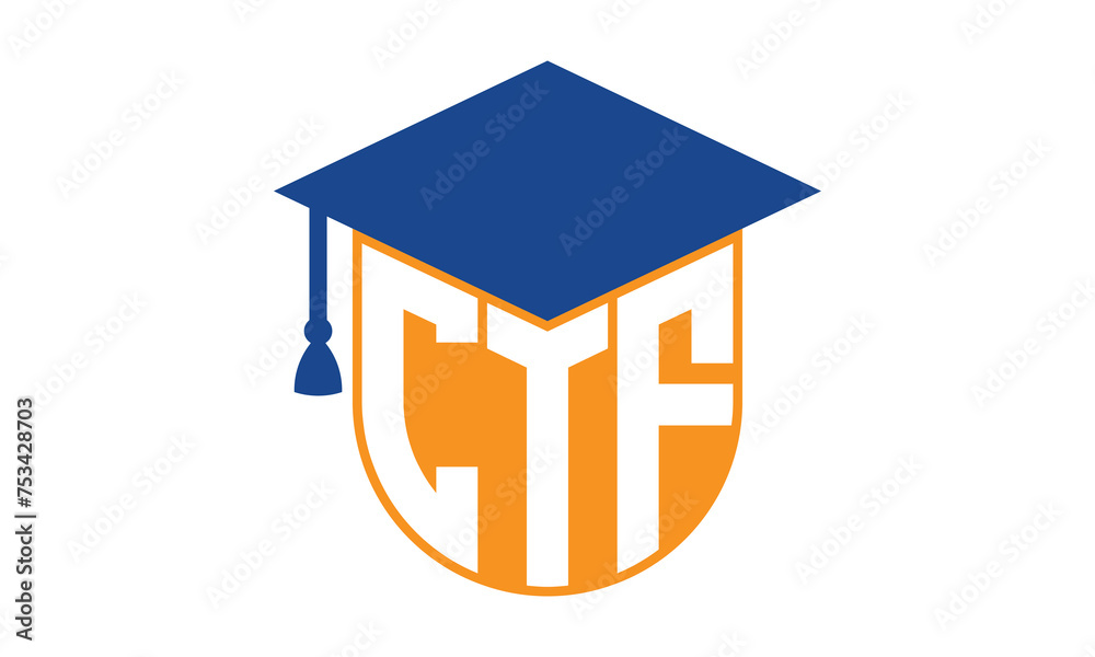 Ctf Initial Letter Academic Logo Design Vector Template School College