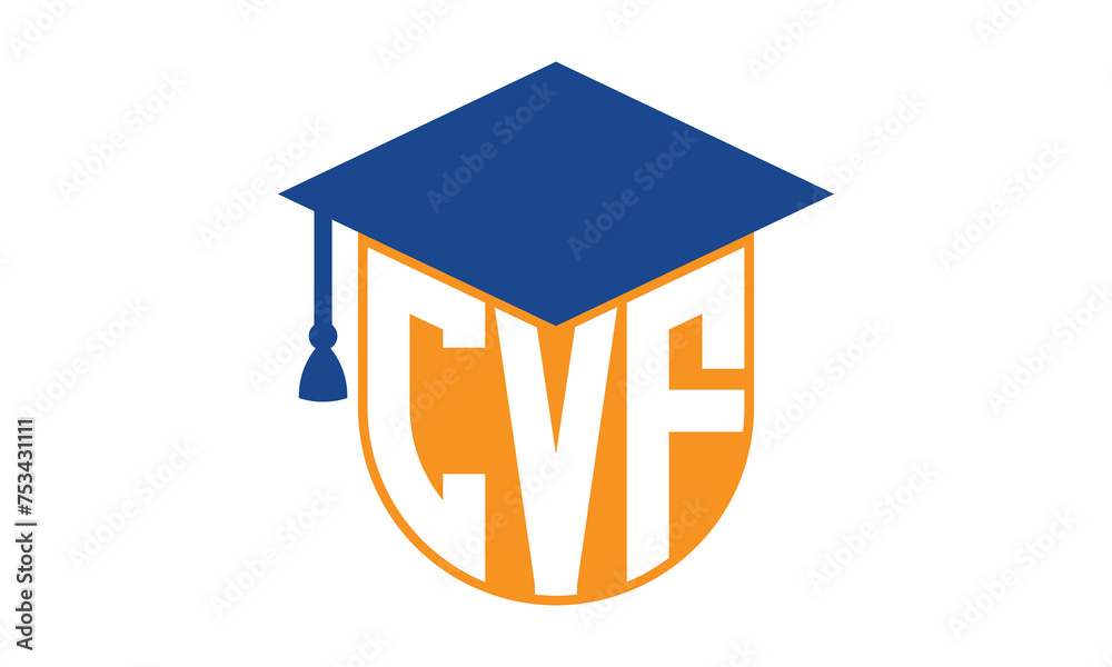 CVF initial letter academic logo design vector template. school college ...