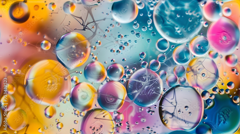 A macro photo of a microscope slide showing the intricate molecular ...