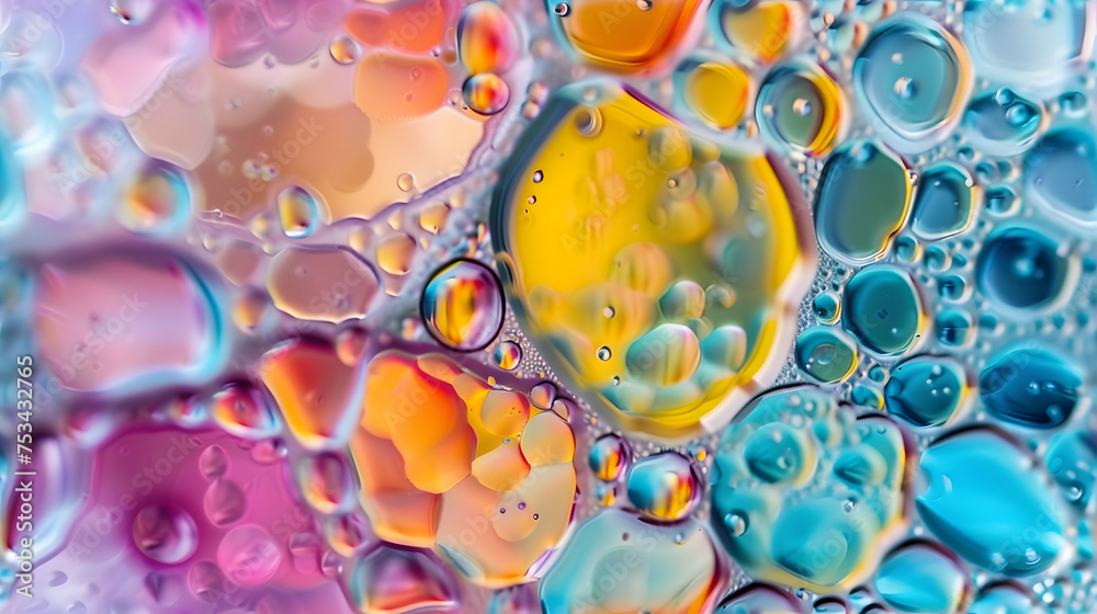 A macro photo of a microscope slide showing the intricate molecular ...